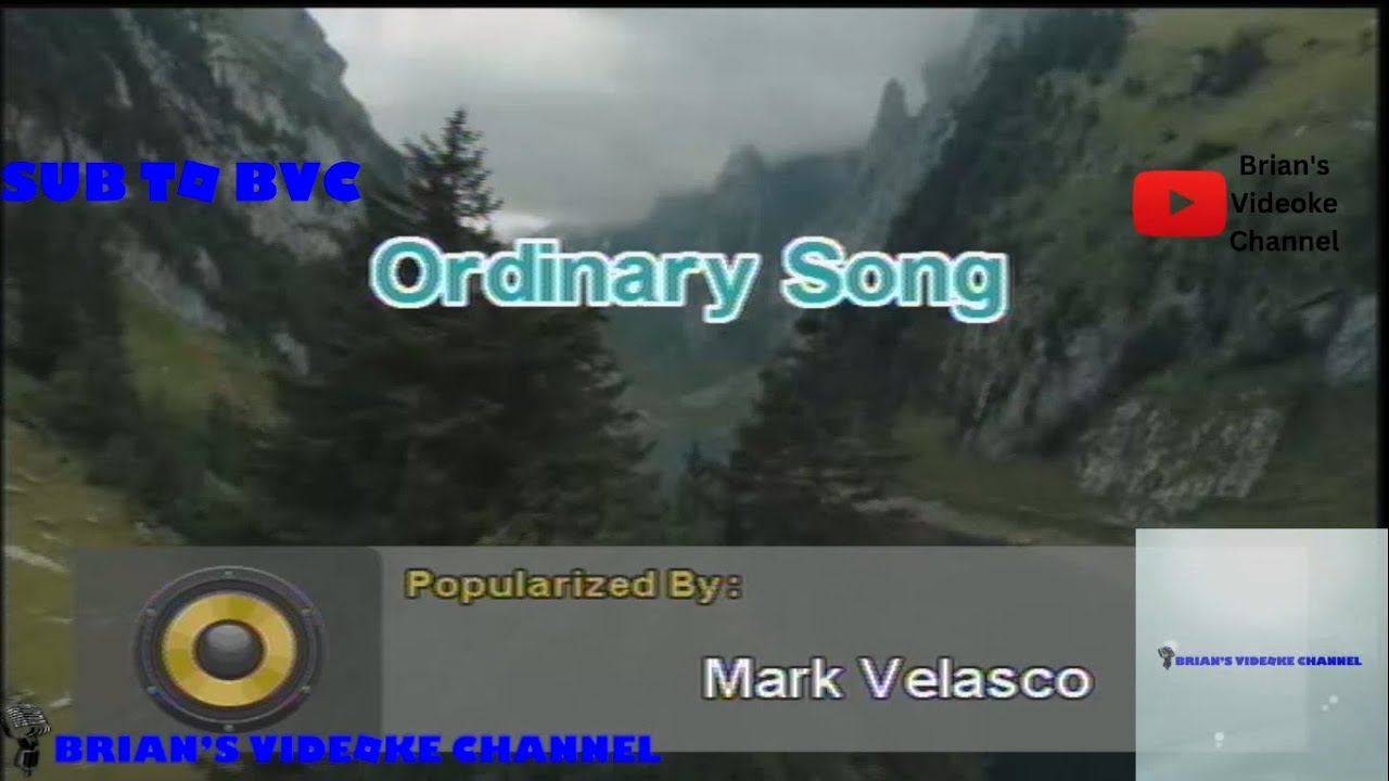 Ordinary Song - Mark Velasco (Karaoke) - YouTube
