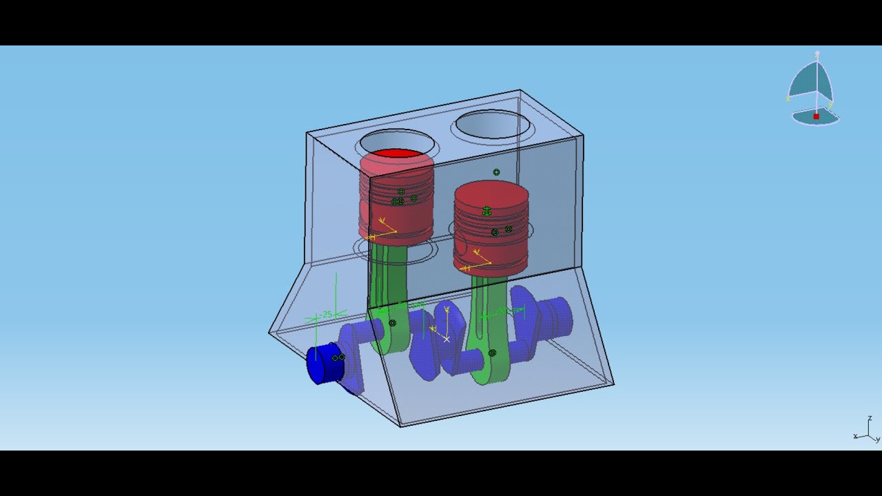 assembly of engine and simulation of engine in catia v5 #engine #catia ...