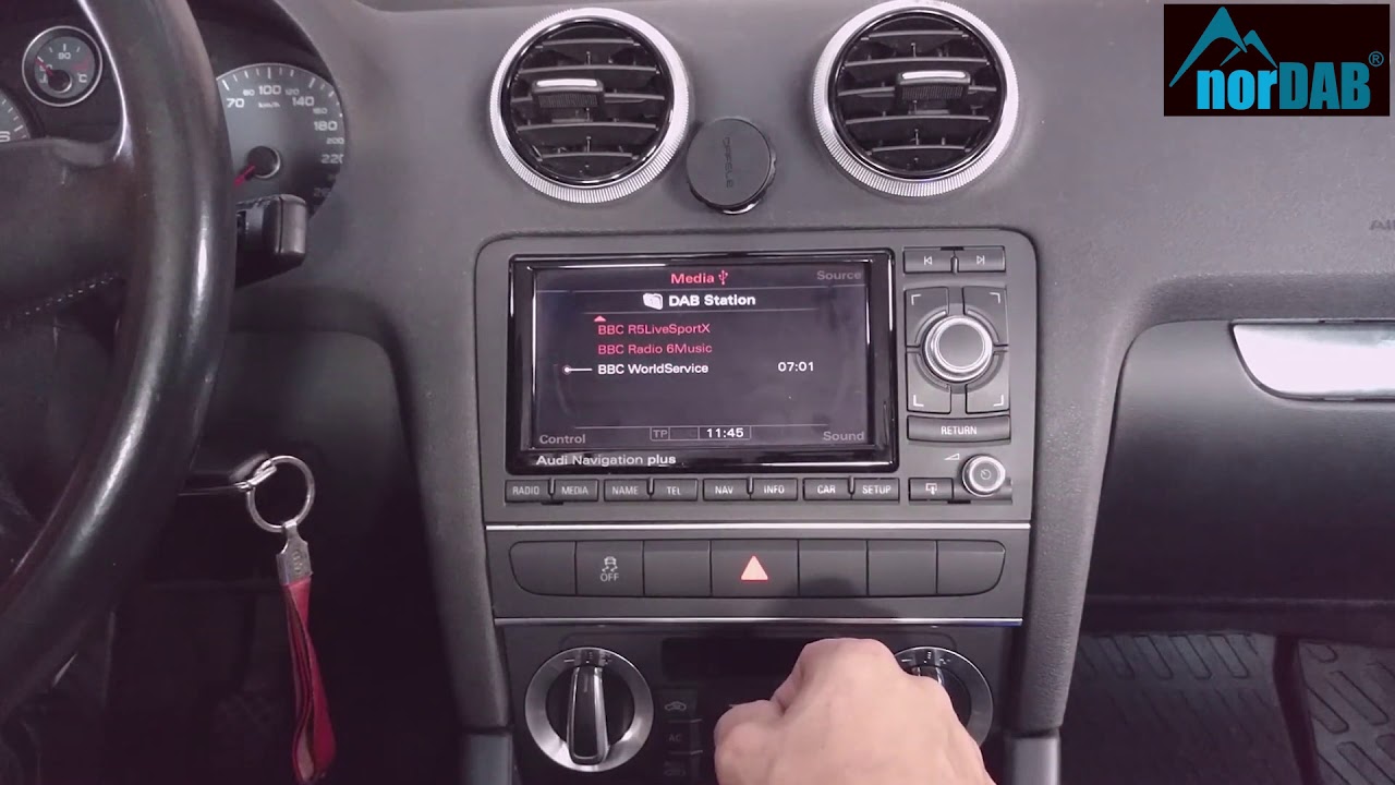 norDAB ND416 fully integrated DAB/DAB+ solution for Audi RNS-E - YouTube