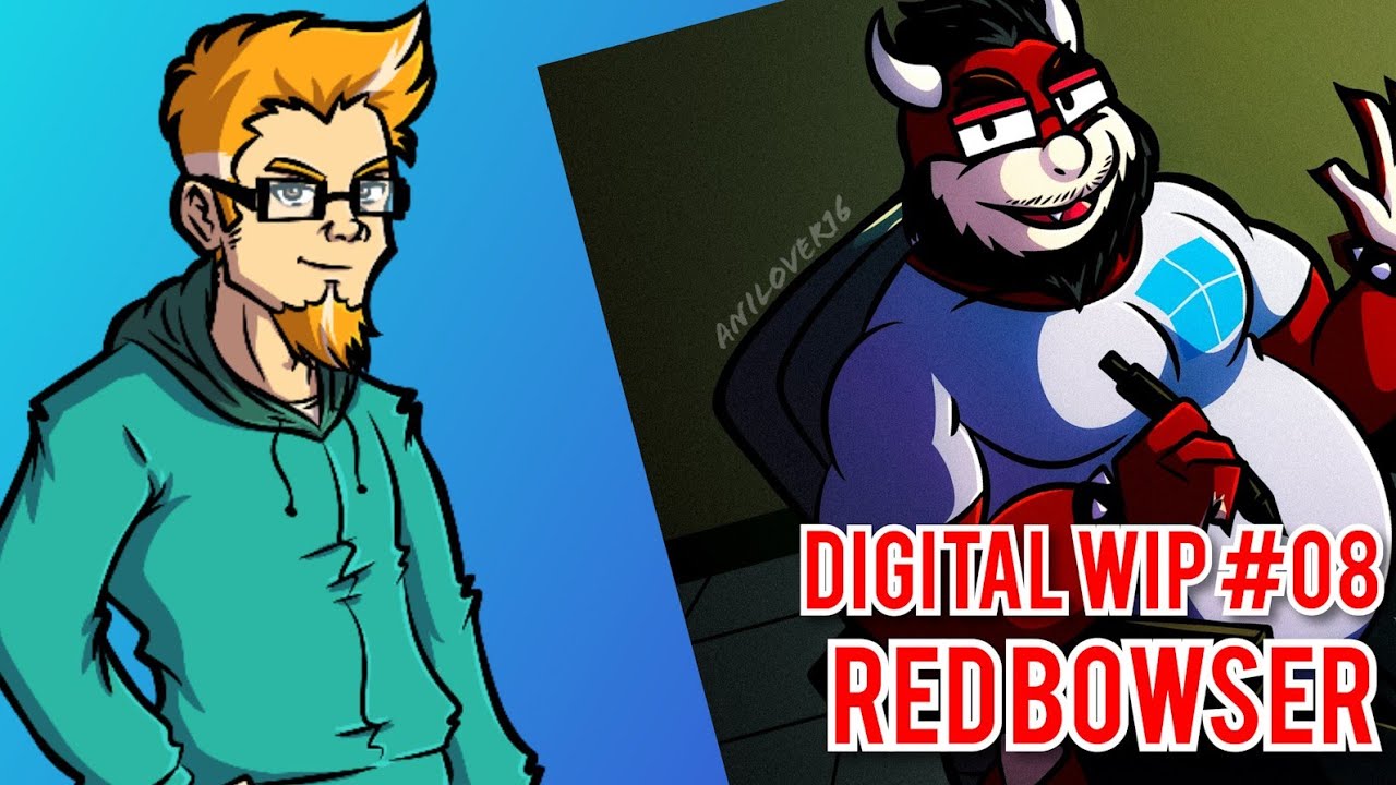 Digital WIP #08 - Red Bowser - YouTube