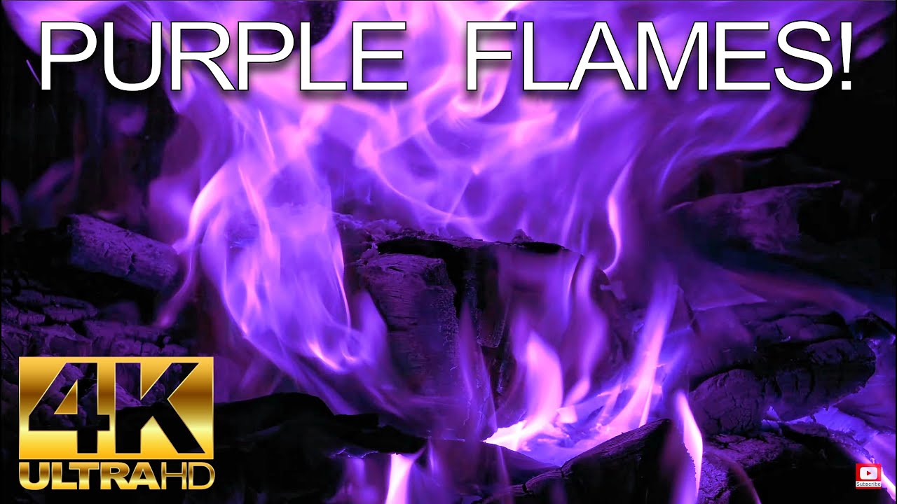 PURPLE FLAMES in 4K UHD (12 HOURS) BEAUTIFUL & HYPNOTIC Great for ...