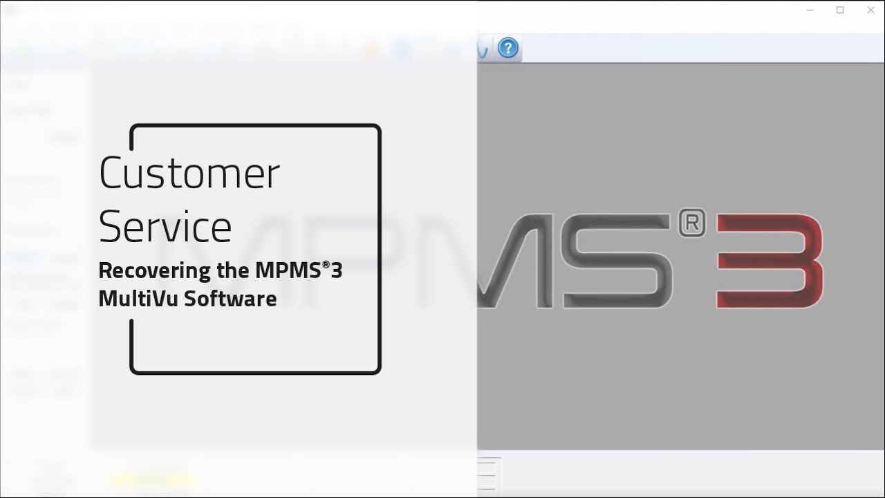 Recovering the MPMS3 MultiVu Software - YouTube