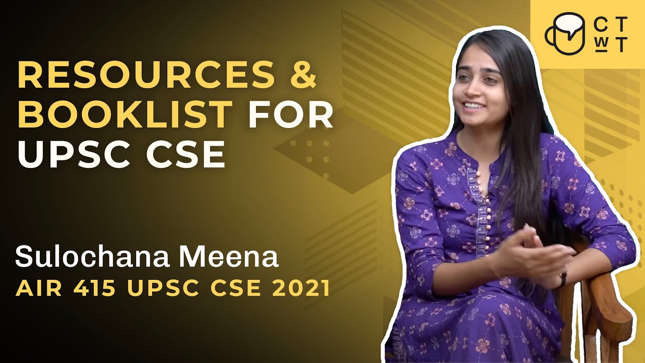 Resources & Booklist for UPSC CSE by Sulochana Meena, UPSC CSE Topper ...