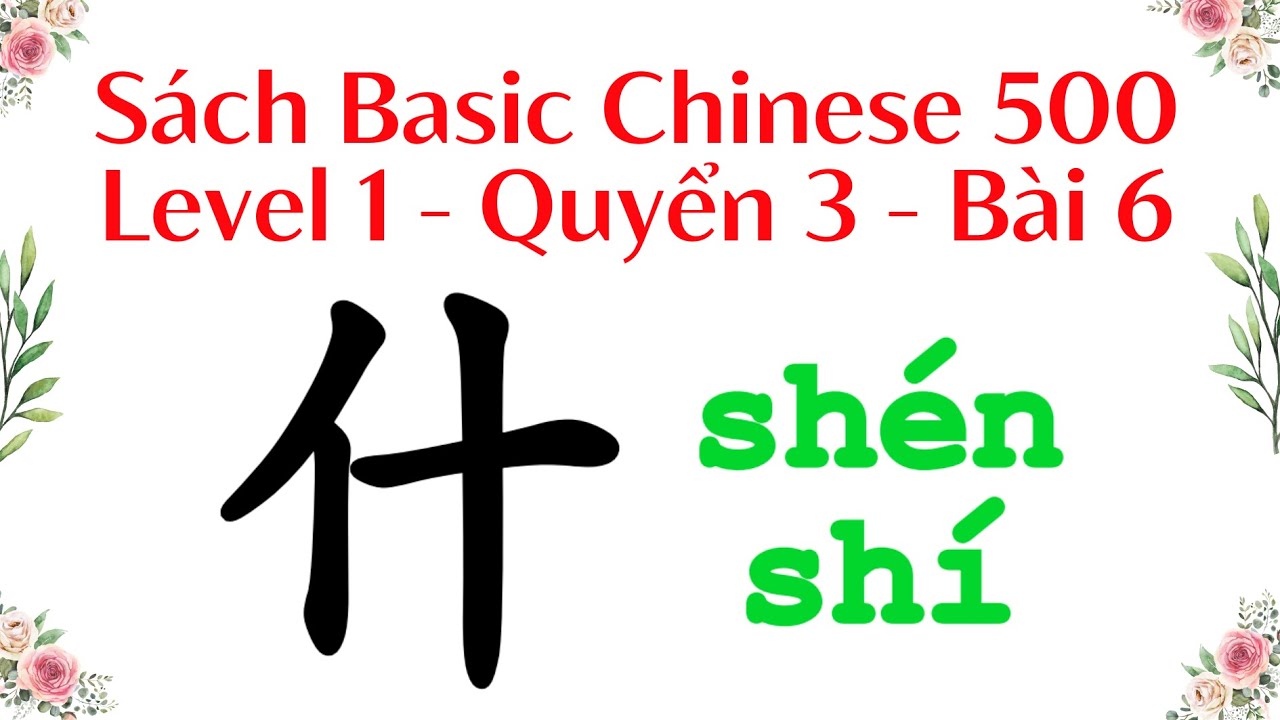 Bài 6 - 什 - Basic Chinese 500 Level 1 Quyển 3 #BasicChinese500NN - YouTube