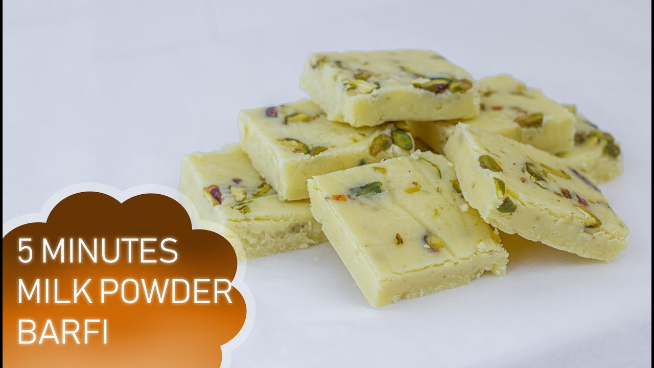 Barfi in 5 mins| Easy Milk Powder Barfi Recipe | How to Make Barfi at ...
