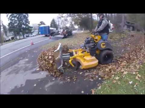 Leaf plow & more Little Wonder leaf loader trials - YouTube