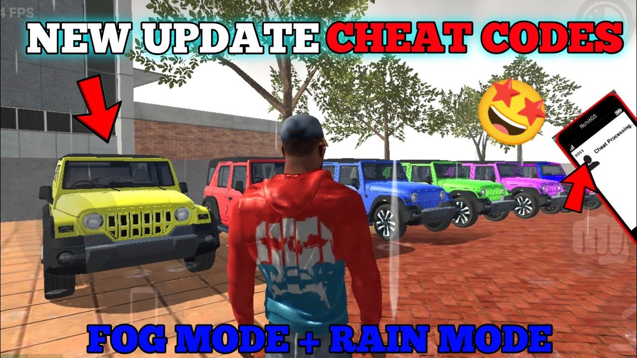 Thar Roxx+Rain Mode All New Cheat Codes😍 | promax gamer 961 | Indian Bike Driving 3d Game | # ...