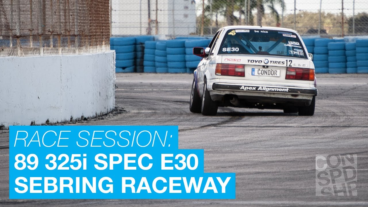 CONSPDSHP - In-car footage in our BMW E30 325i at Sebring International ...