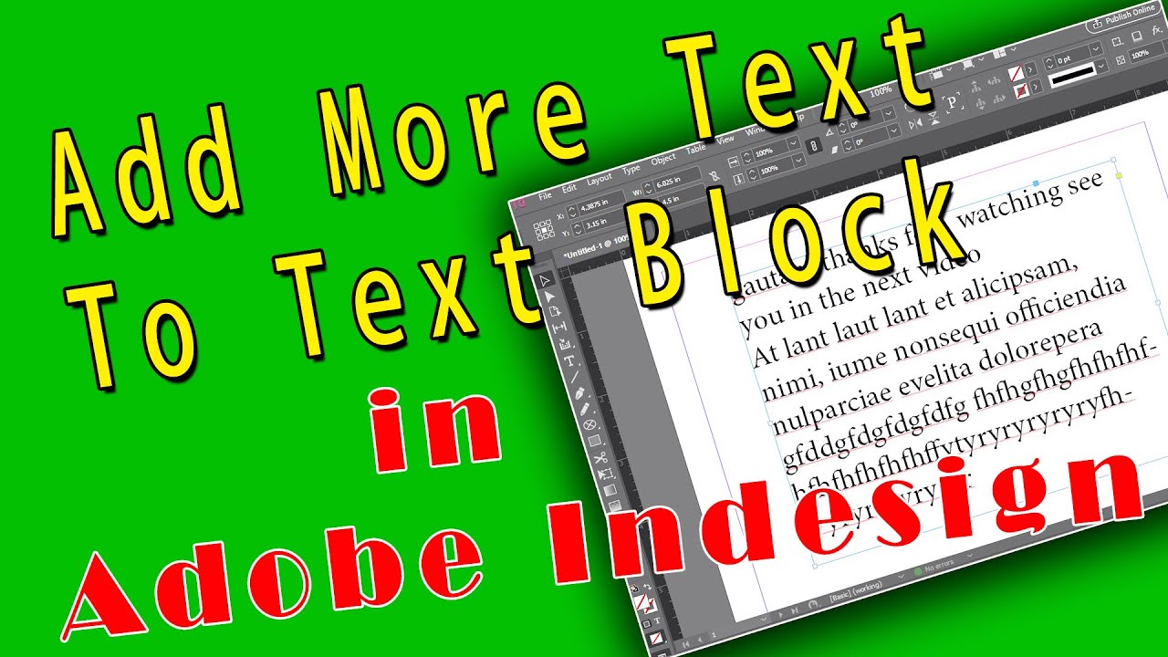 How to add more text to text block in Adobe Indesign in Hindi - YouTube