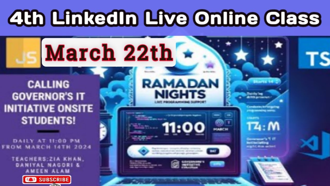 4th Online Class | LinkedIn Live Session | Ramadan Coding Night | 22 ...