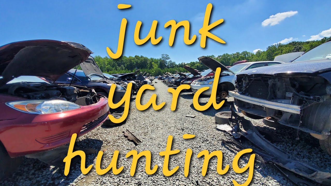 Looking for parts at the pull-a-part junkyard, flipping parts - YouTube