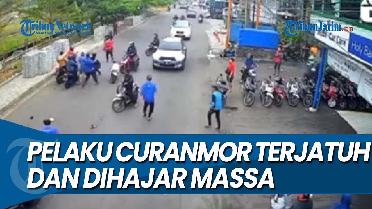 DETIK-DETIK MALING MOTOR TERJATUH DAN DIPERMAK MASSA, Setelah Sempat ...