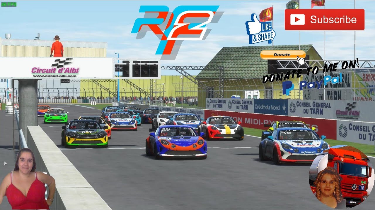 rFactor 2 FFSA GT 2021Alpine A110 GT4 Test Race Circuit d'Albi France ...