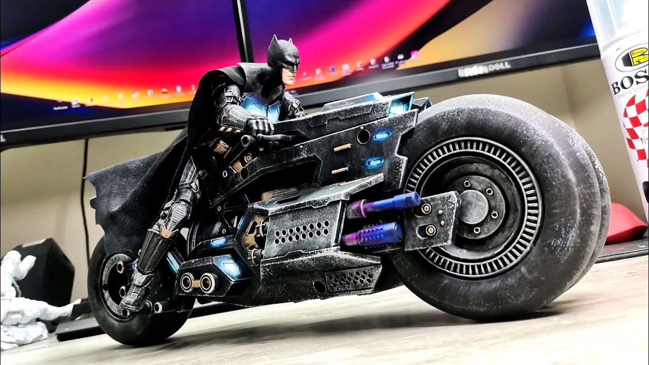 Batcycle + batman mcfarlane toys custom repaint. 🙏🧿🎨🖌️ - YouTube