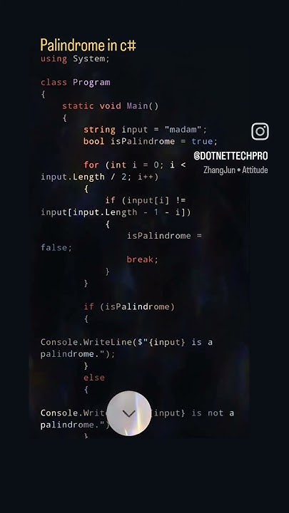 Palindrome In Csharp Dotnet Dotnettechpro Youtube