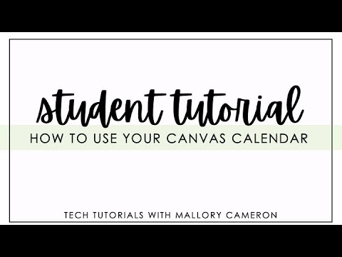 How to Use the Canvas Calendar | Student Tutorial - YouTube