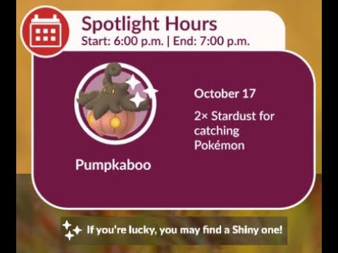Pokemon GO News:Spotlight hour, Tuesday, October 17, 6PM-7PM Local time ...