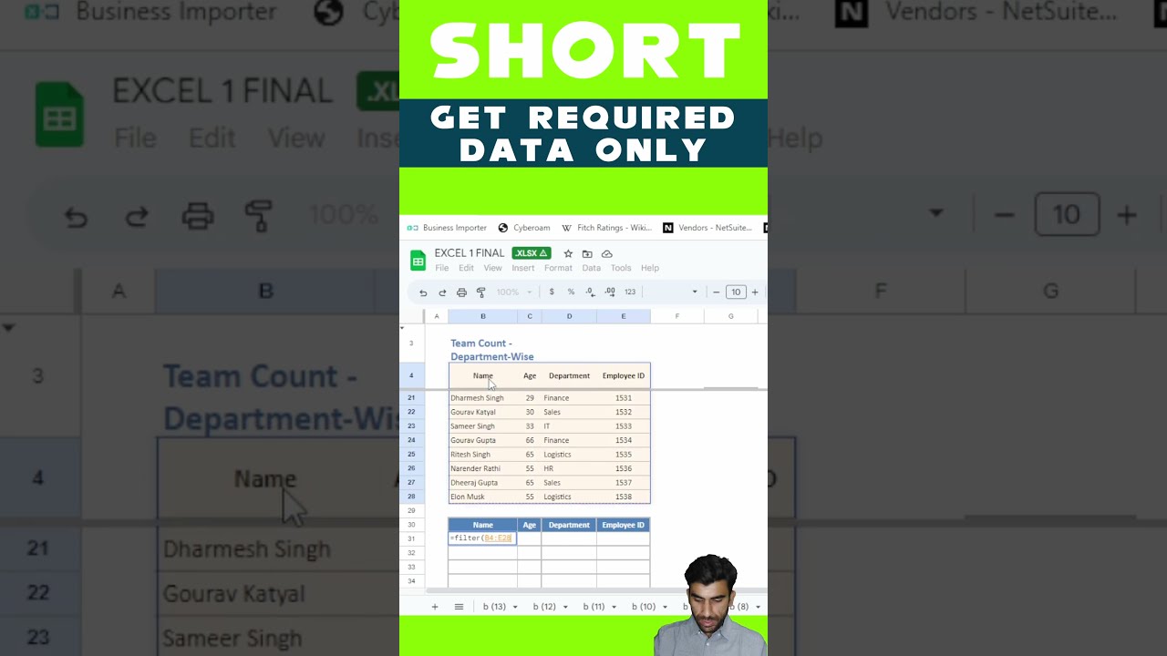 DEPARTMENT WISE Employee List FILTER In Excel Dynamic Filter excel DEPARTMENT WISE Employee List FILTER In Excel Dynamic Filter excel