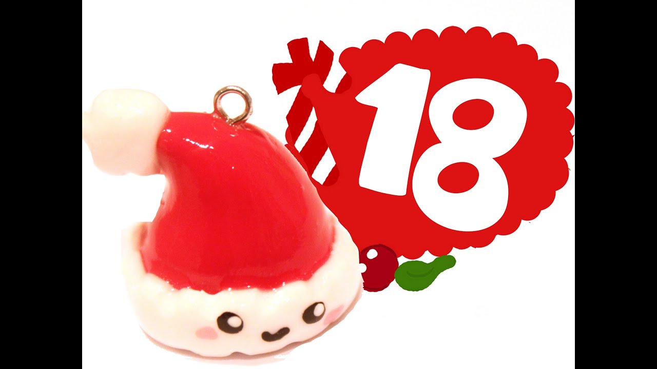 Santa Hat! Kawaii Christmas 18 -Polymer Clay tutorial - YouTube
