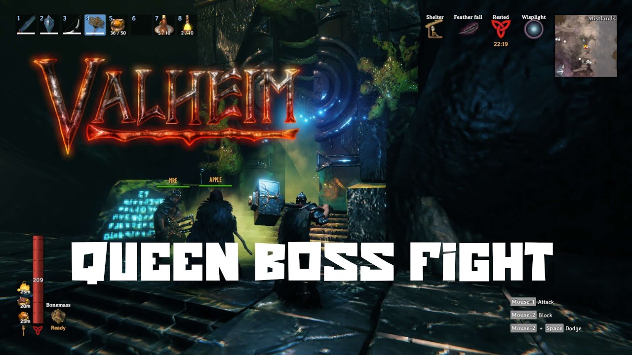 Queen Boss Fight - Valheim Mistlands - YouTube