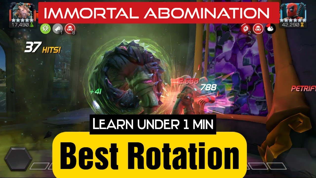 Best Rotation for Immortal Abomination | Learn under 1 minute | #mcoc # ...