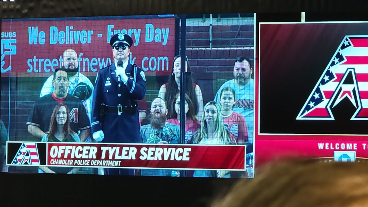 Officer tyler Service Singing the National Anthem | Chase Field - YouTube