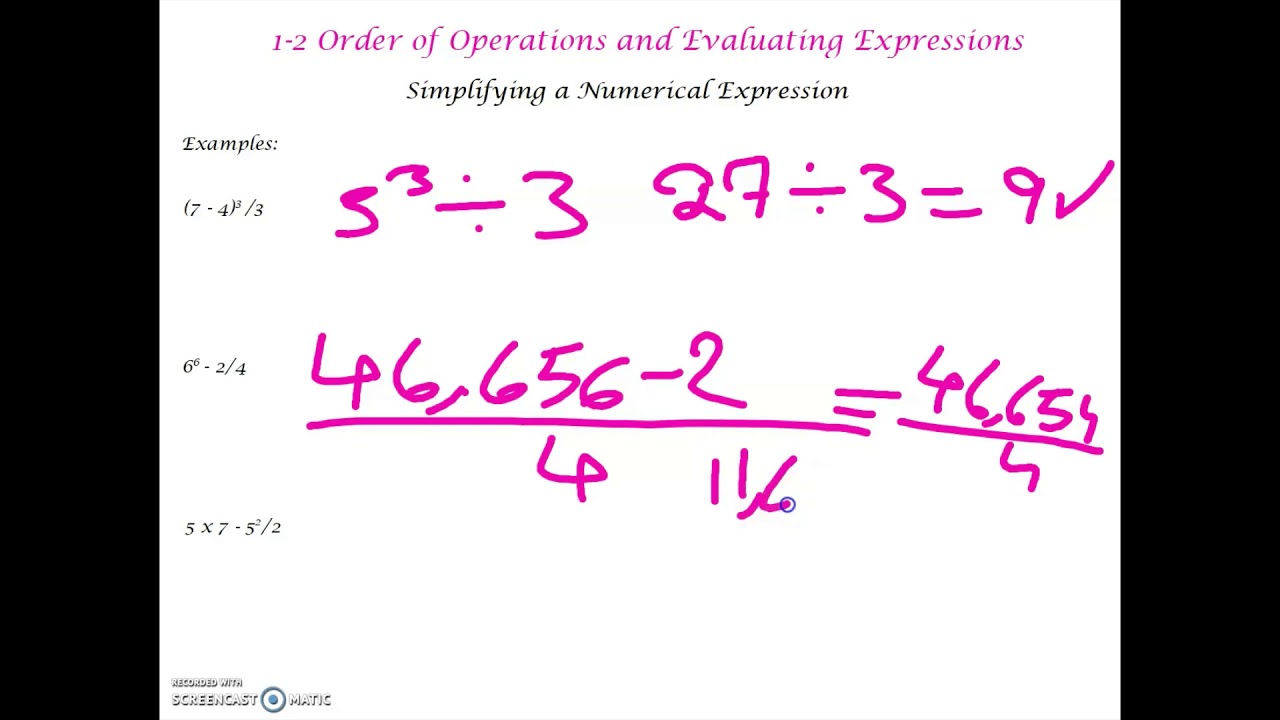 1 2 Order Of Operations And Evaluating Expressions YouTube 1-2-order-of-operations-and-evaluating-expressions-youtube