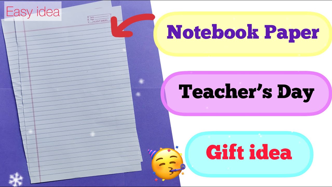 Notebook paper Teachers day gift | DIY Teachers day gift ideas easy ...