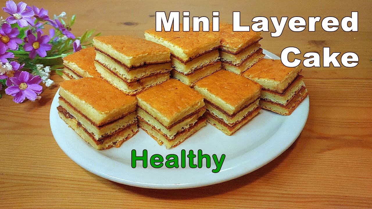 Mini layered cake, easy and healthy with tin layer chocolate - YouTube