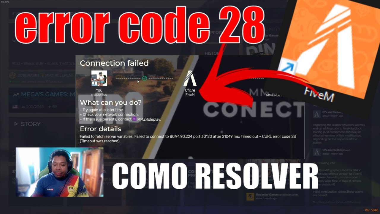 ERRO CODE 28 FIVEM - COMO RESOLVER O ERRO MODO FÁCIL - @CineMais ...