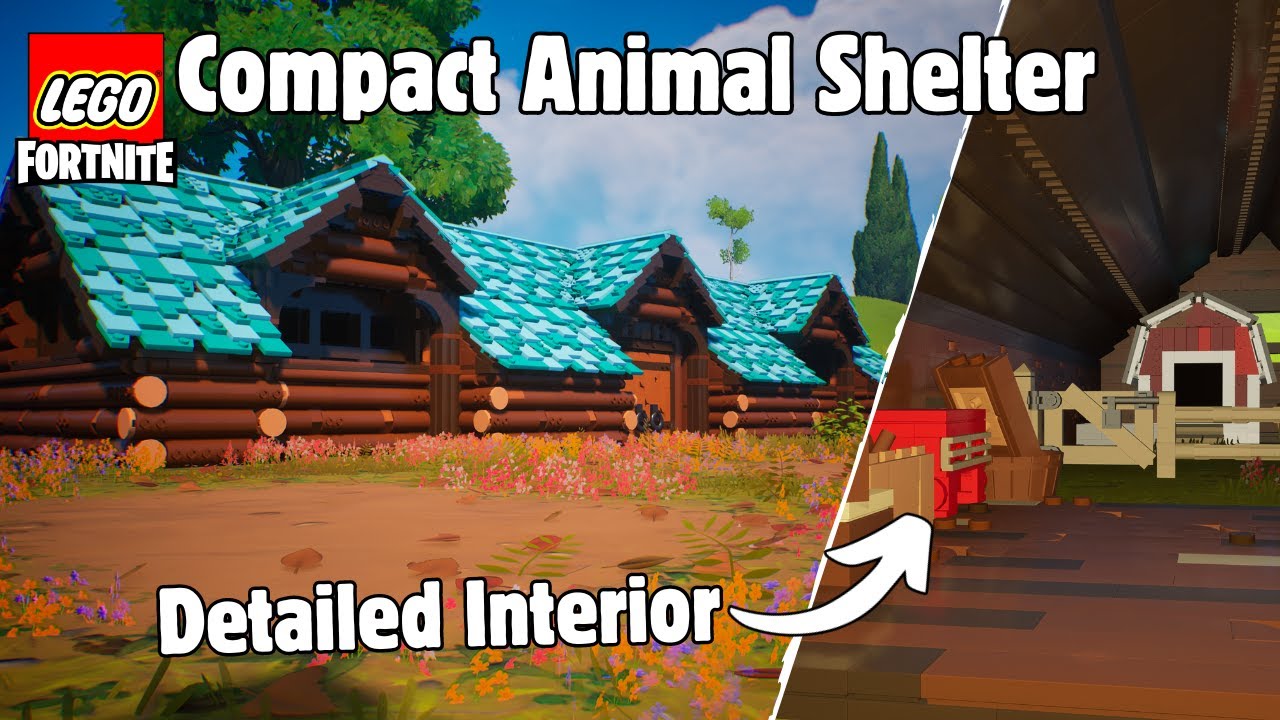 COMPACT Animal Shelter you NEED in your Village! Lego Fortnite Build ...