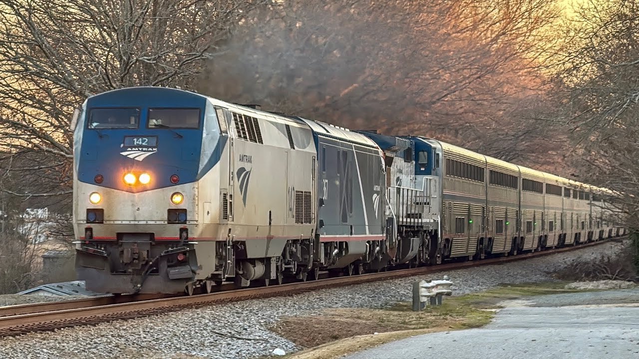 Three Generations of Power on Daylight Running Amtrak Auto Train 53 ...