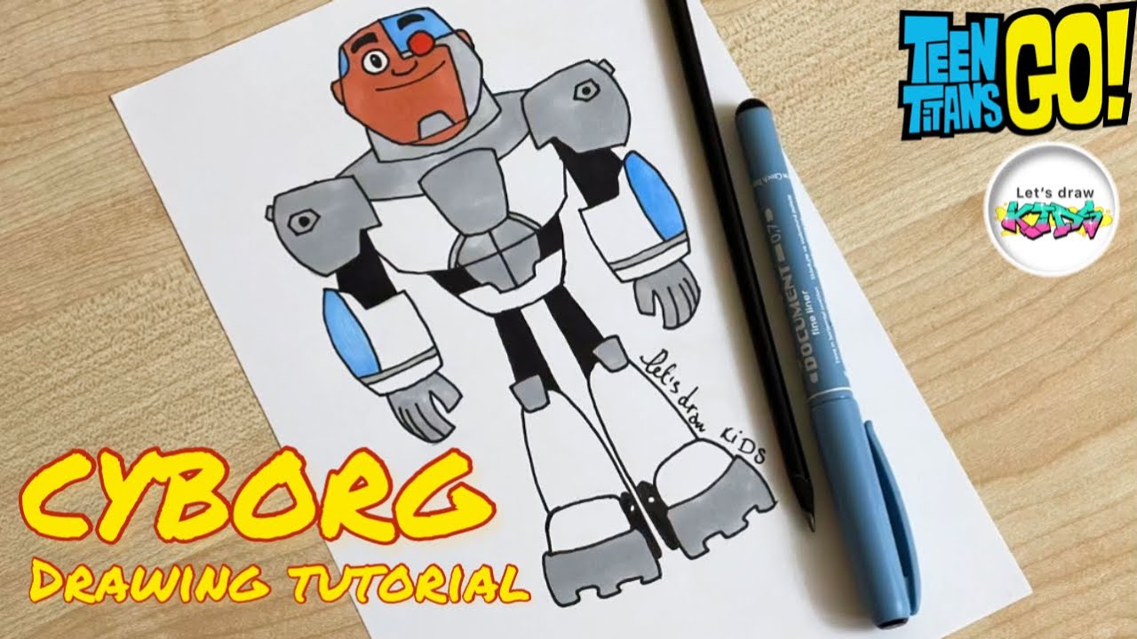 How to draw CYBORG from Teen Titans Go! / Как нарисовать Киборга (Стоун ...
