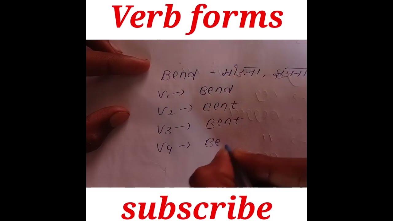 Verb Forms Of Bend Verb Forms In V1 v2 be ve v5 shorts verbforms verb-forms-of-bend-verb-forms-in-v1-v2-be-ve-v5-shorts-verbforms