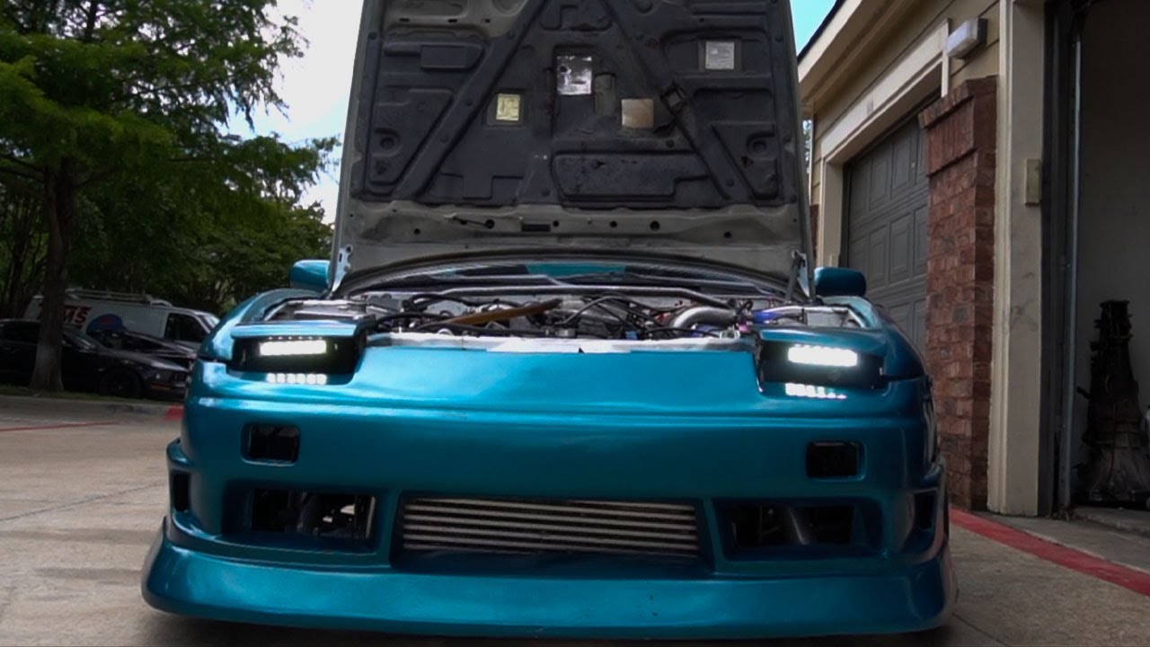S13 Led Light Bar Headlight Conversion (Harbor Freight) - YouTube