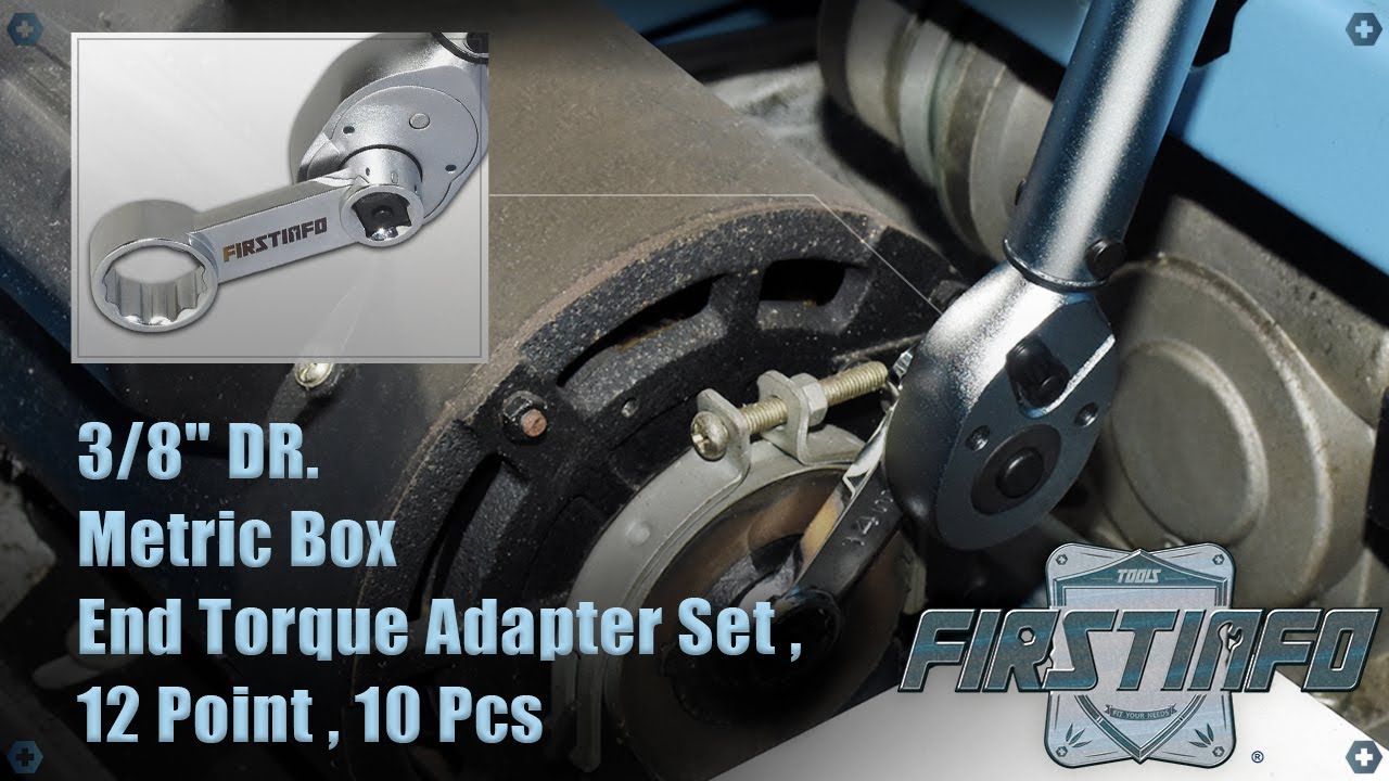 FIRSTINFO F3451A 3/8-inch Drive Metric Box End Torque Adapter Set, 12 ...