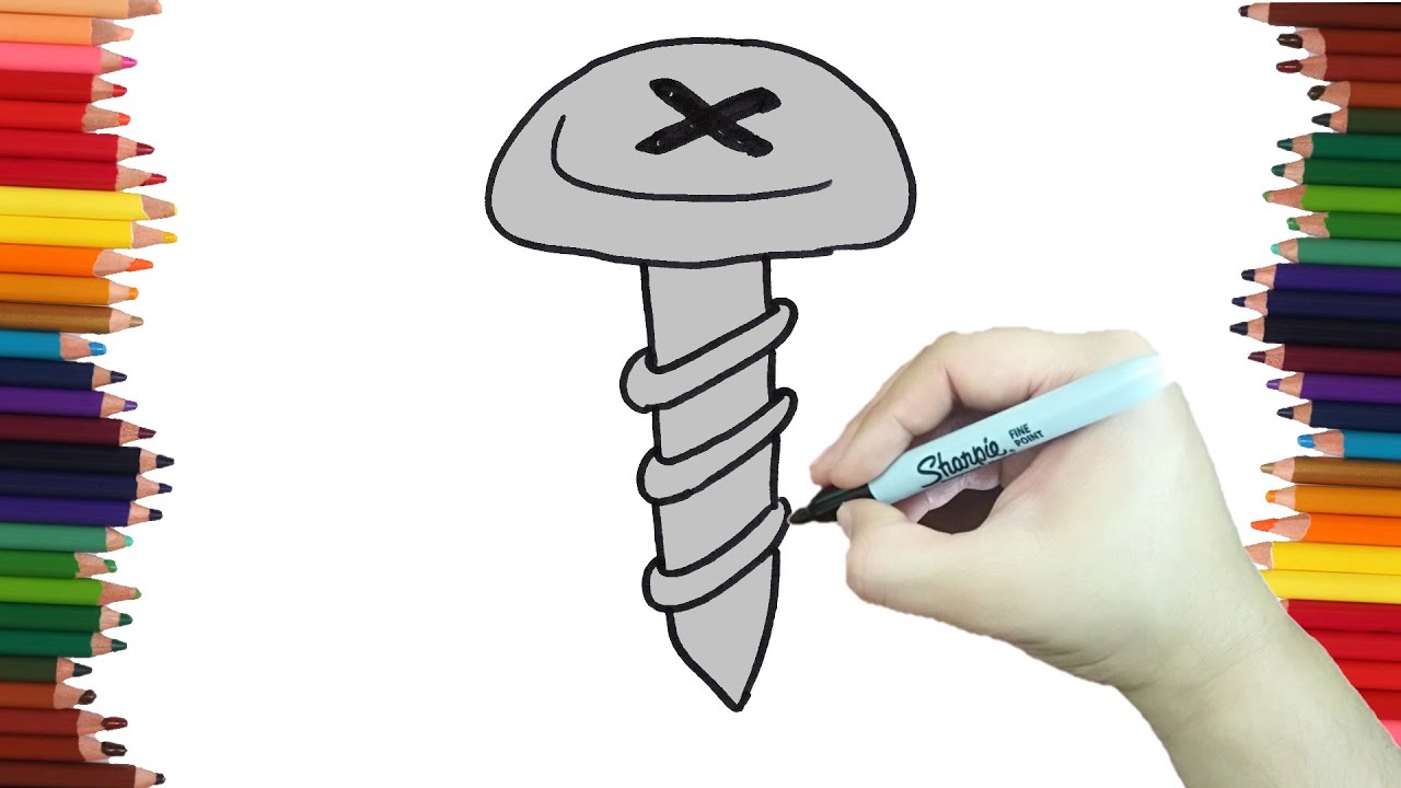 How to draw easily AN SCREW Step by Step - YouTube
