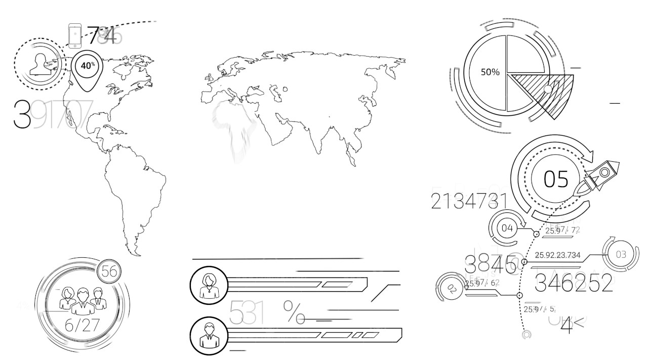 Infographic Elements In The Line Style - YouTube