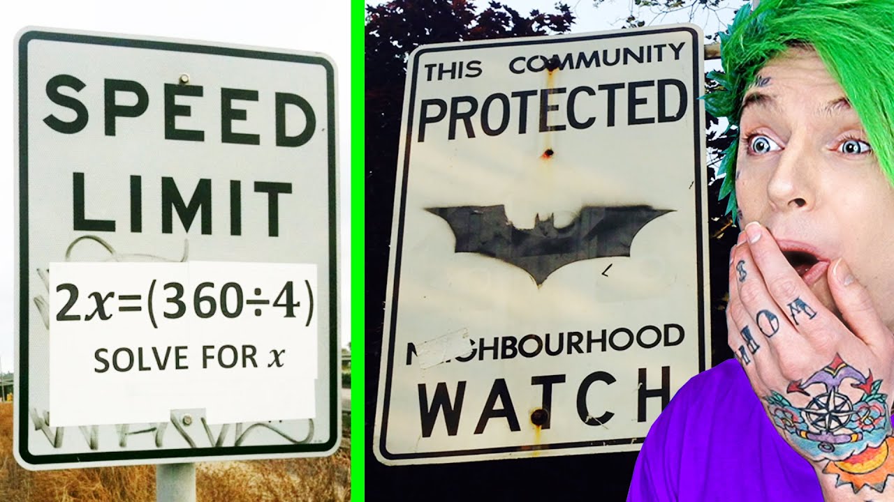 GENIUS GRAFFITI ON SIGNS THAT WILL BLOW YOUR MIND - YouTube