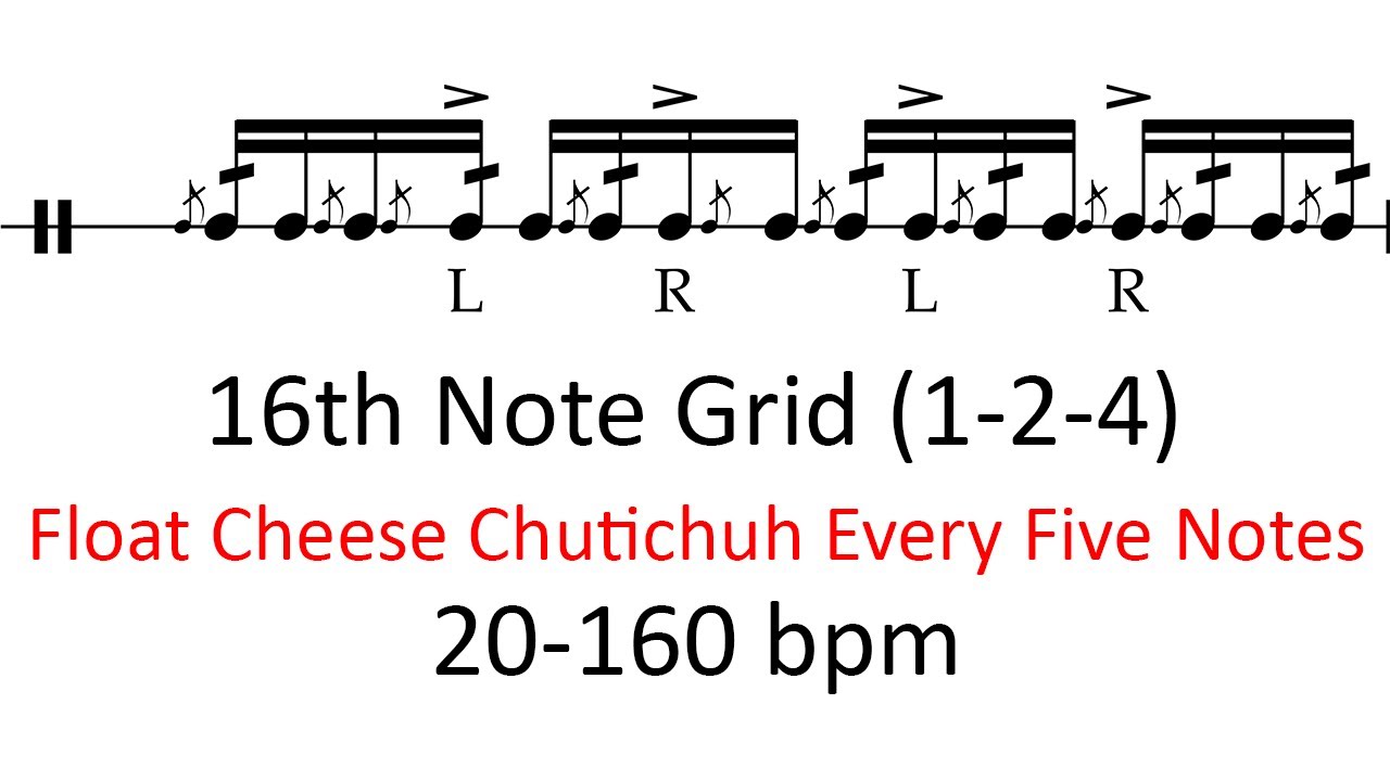 Float cheese chutichuh every five notes (1-2-4 accents) | 20-160 bpm ...