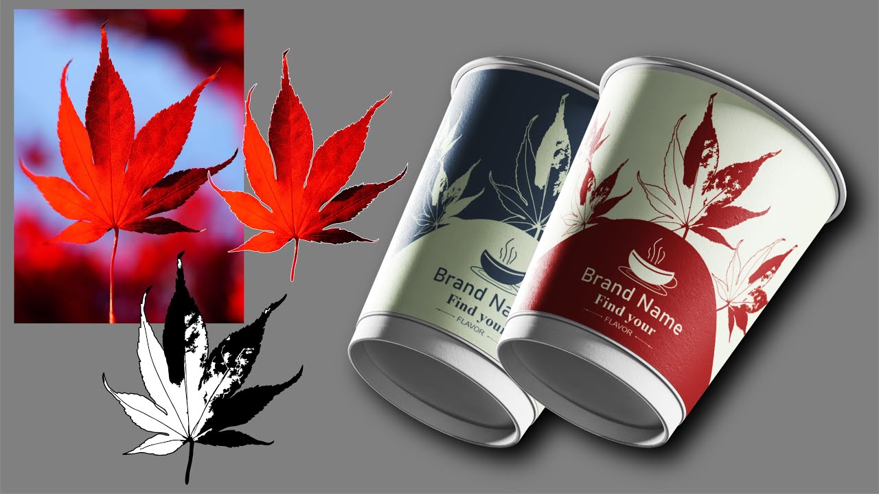 Paper cup Sleeve Design - Coffee Cup Design ( Preparing Logo + Data in ...