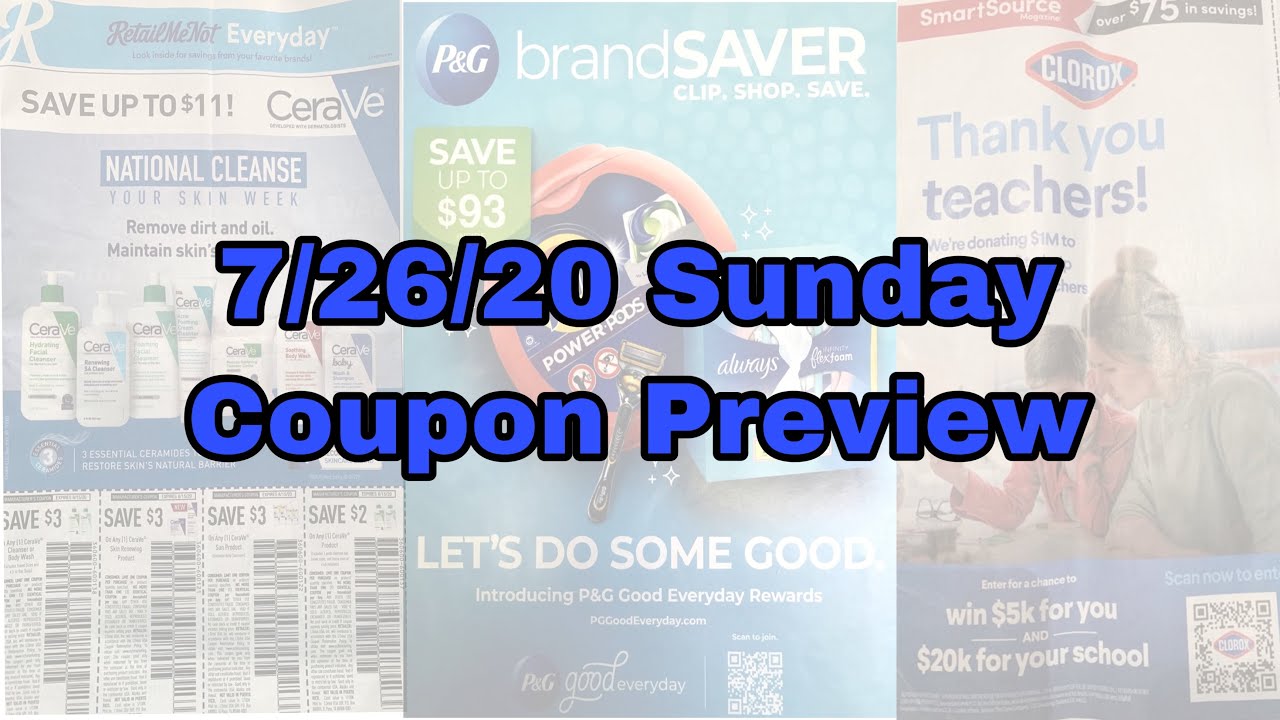 Sunday Coupon preview for 7/26/20 - YouTube