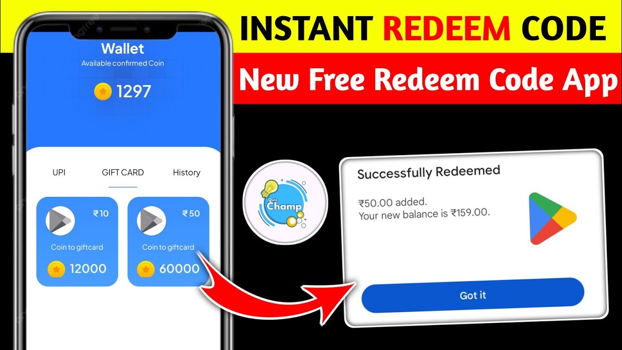 Quiz Champ App | New Free Redeem Code App | Free Redeem Code | Free ...