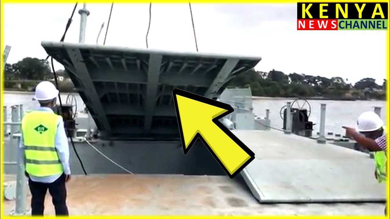 Likoni Floating Bridge Opens - See how it operates - YouTube