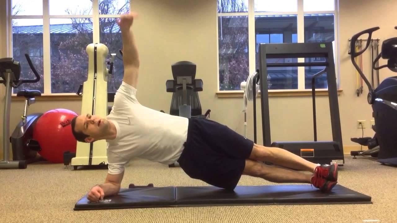 Side plank reach through - YouTube
