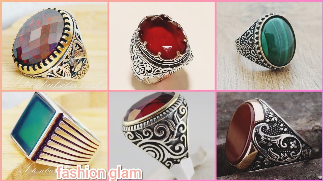 gorgeous antique silver sterling rings design for men's - YouTube