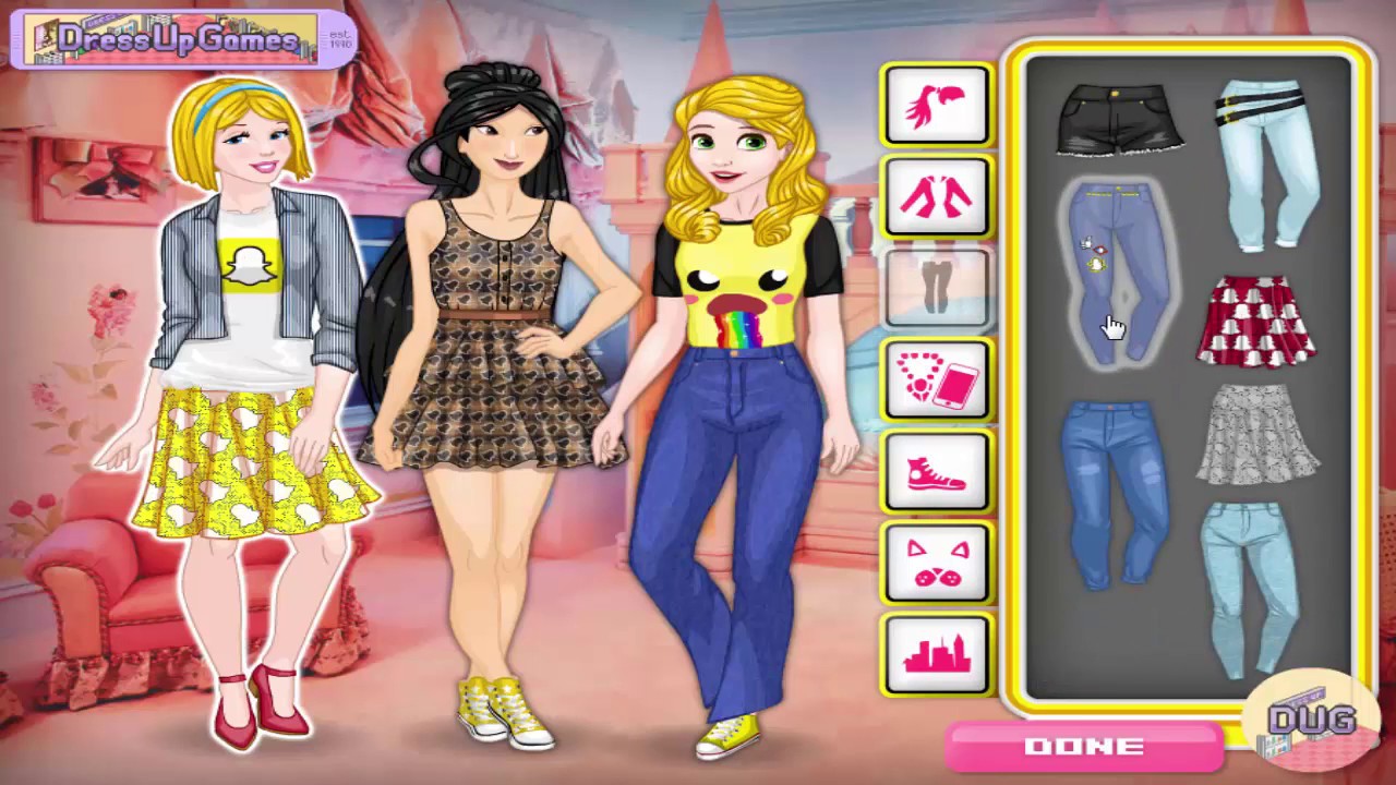 Disney Frozen games: Princesses Snapchat and Elsa Modern Princess Style ...