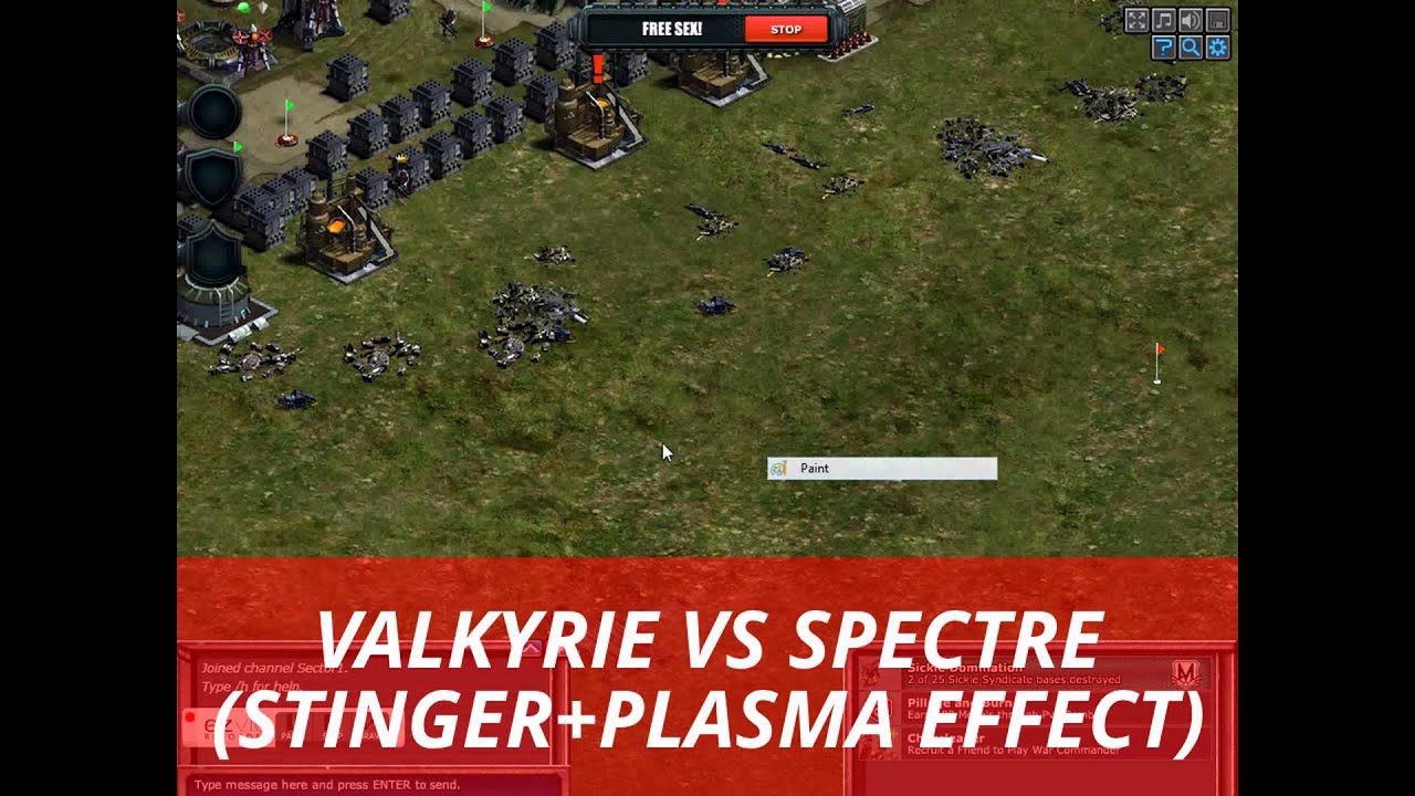 WAR COMMANDER -VALKYRIE WITH PLASMA + STINGER CANNON VS SPECTRE - YouTube