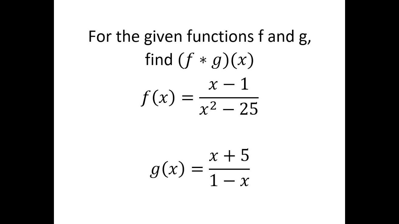 For The Given Function F And G Find f g x YouTube