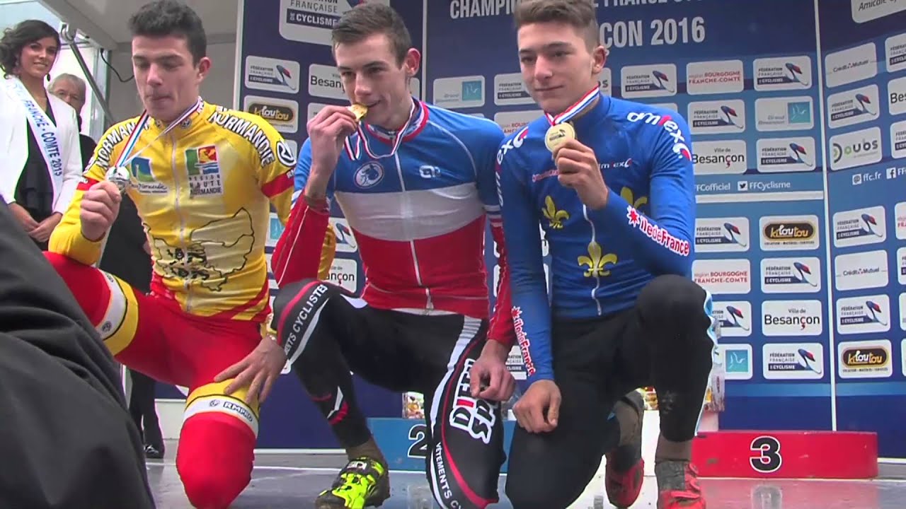 Championnat de france de cyclocross 2016 - Podium Juniors Homme + ITW ...